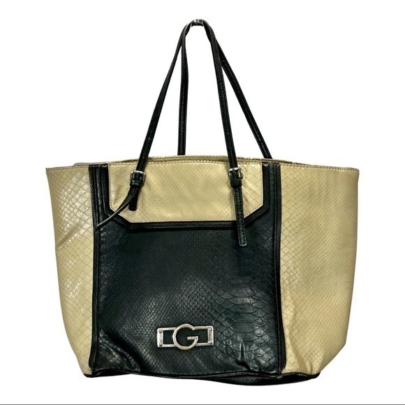 G by Guess | Bags | G By Guess Black Tan Genuine Leather Snakeskin ...